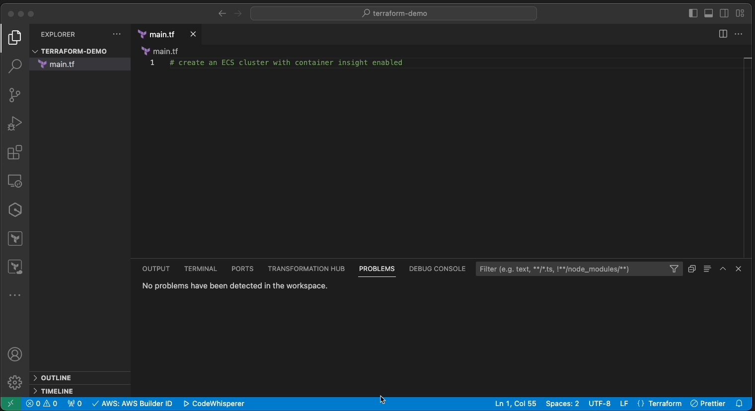 Accelerate your Terraform development with Amazon CodeWhisperer
